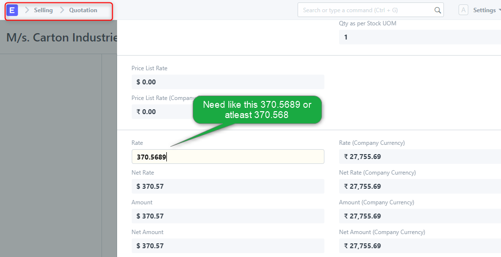 Decimal point issue in Quotation, Purchase order & Sales Invoice ...