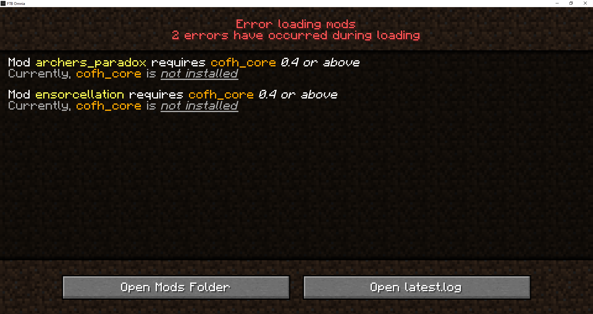 Error booting · Issue #115 · FTBTeam/FTB-Omnia · GitHub