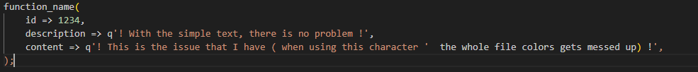 Messed Up Colors When Using The Q Function · Issue 95 · Zabel Xyzplsql Language · Github
