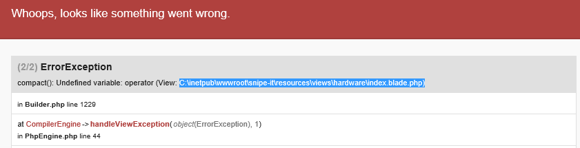 Whoops, looks like something went wrong SNIPEIT in hardware and in groups · Issue #8117 ...