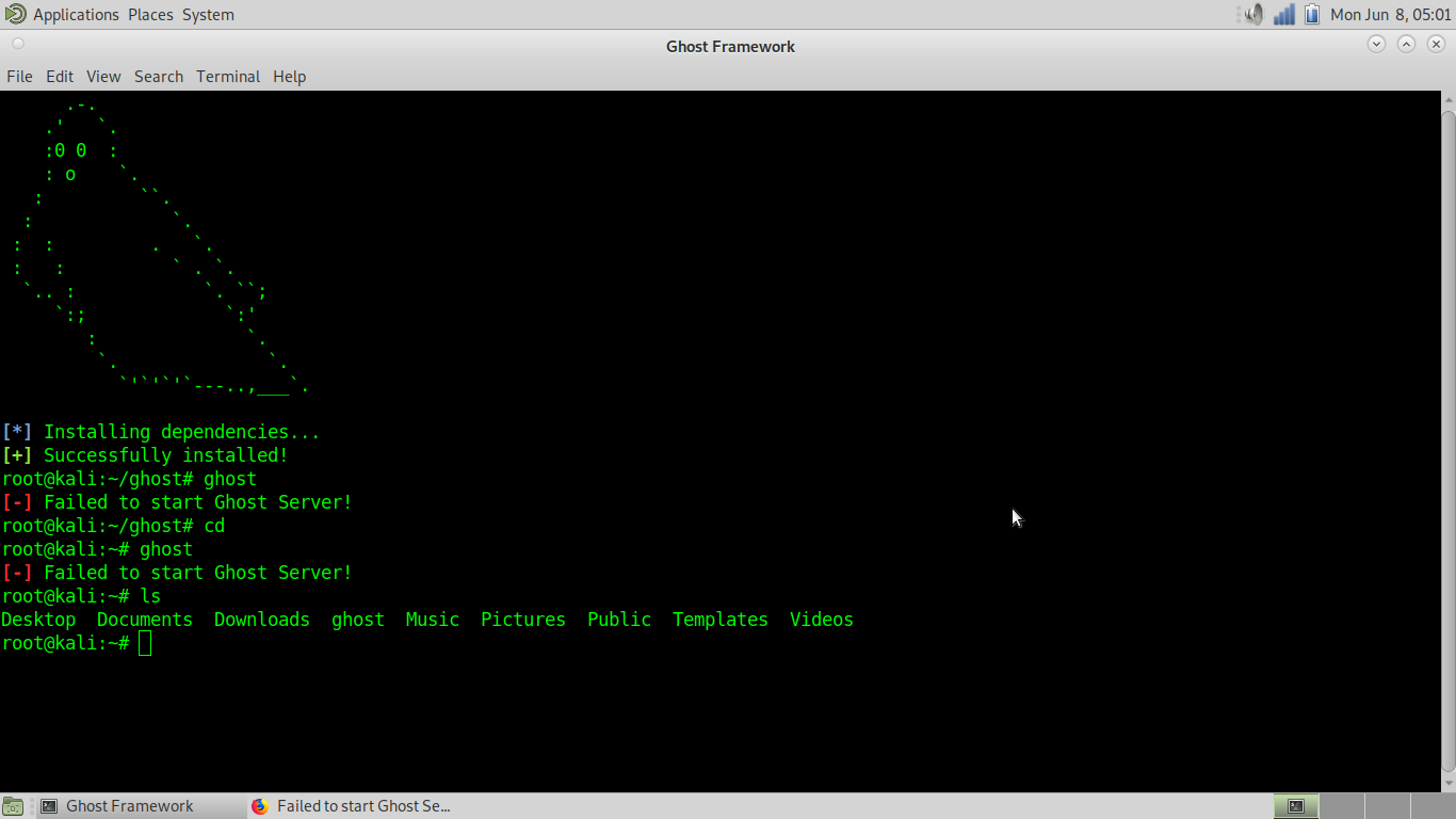 Failed to start Ghost Server! · Issue #126 · EntySec/Ghost · GitHub