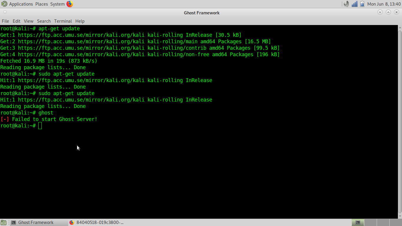 Failed to start Ghost Server! · Issue #126 · EntySec/Ghost · GitHub