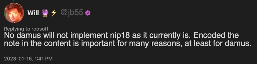 NIP-18 may need some improvement · Issue #173 · nostr-protocol/nips · GitHub