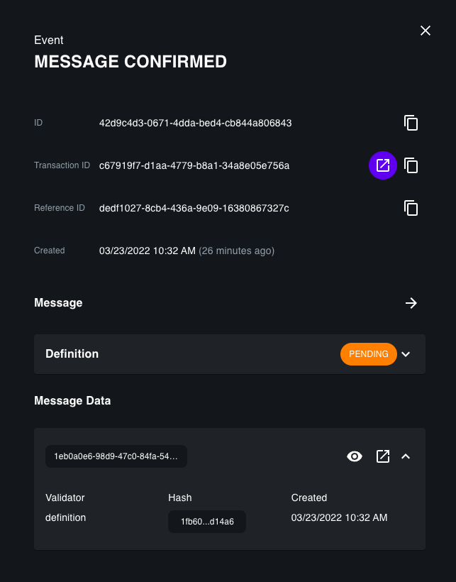 Seeing messages in `Pending` that are actually `Confirmed` · Issue #137 · hyperledger/firefly-ui ...