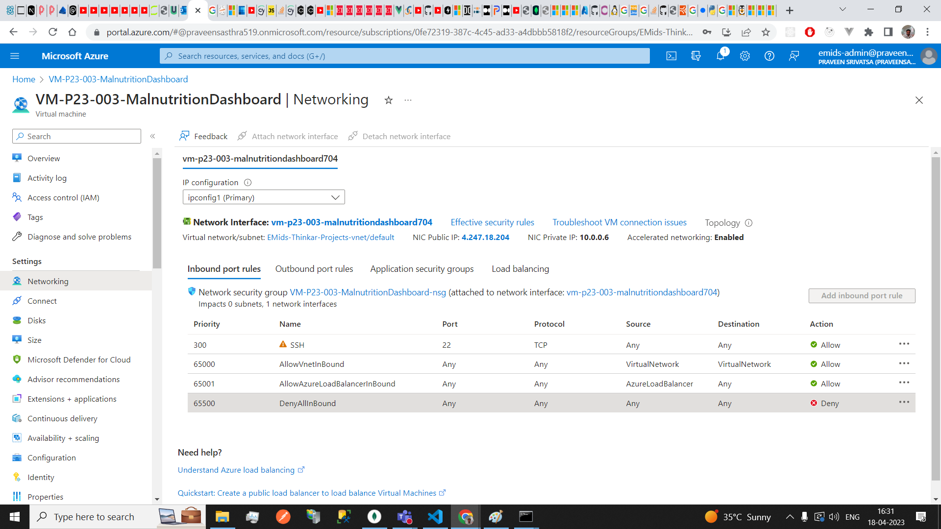 Not able to access ports 80, 8000 for testing fastapi · thinkarlabs P23 ...
