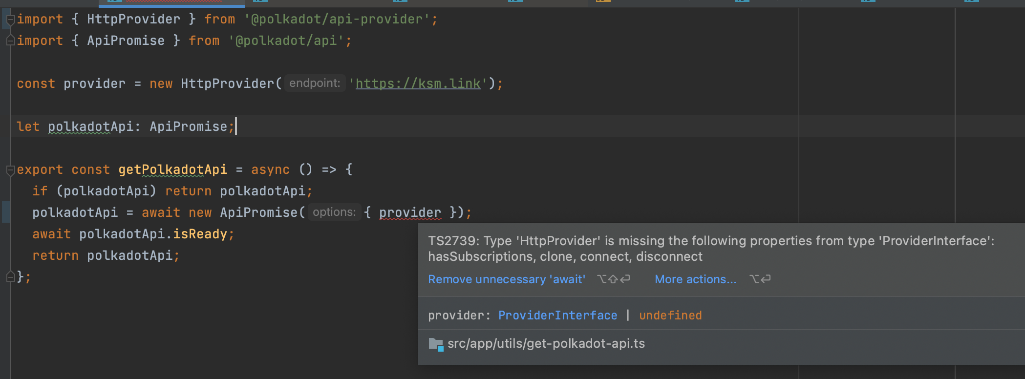 Question: ApiPromise with HttpProvider currently not possible? · Issue #3634 · polkadot-js/api ...