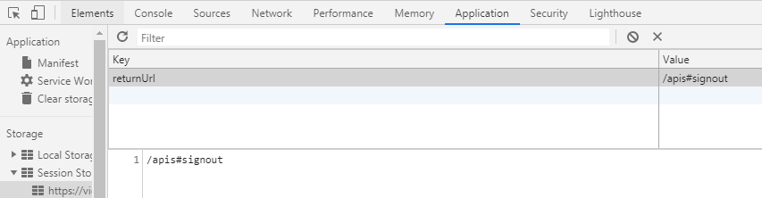 Sign Out is not working when we are trying to sign out from API Details ...