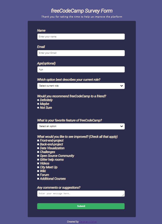 GitHub - dave11nit/Survey_Form: freecodeCamp responsive web dev Survey Form