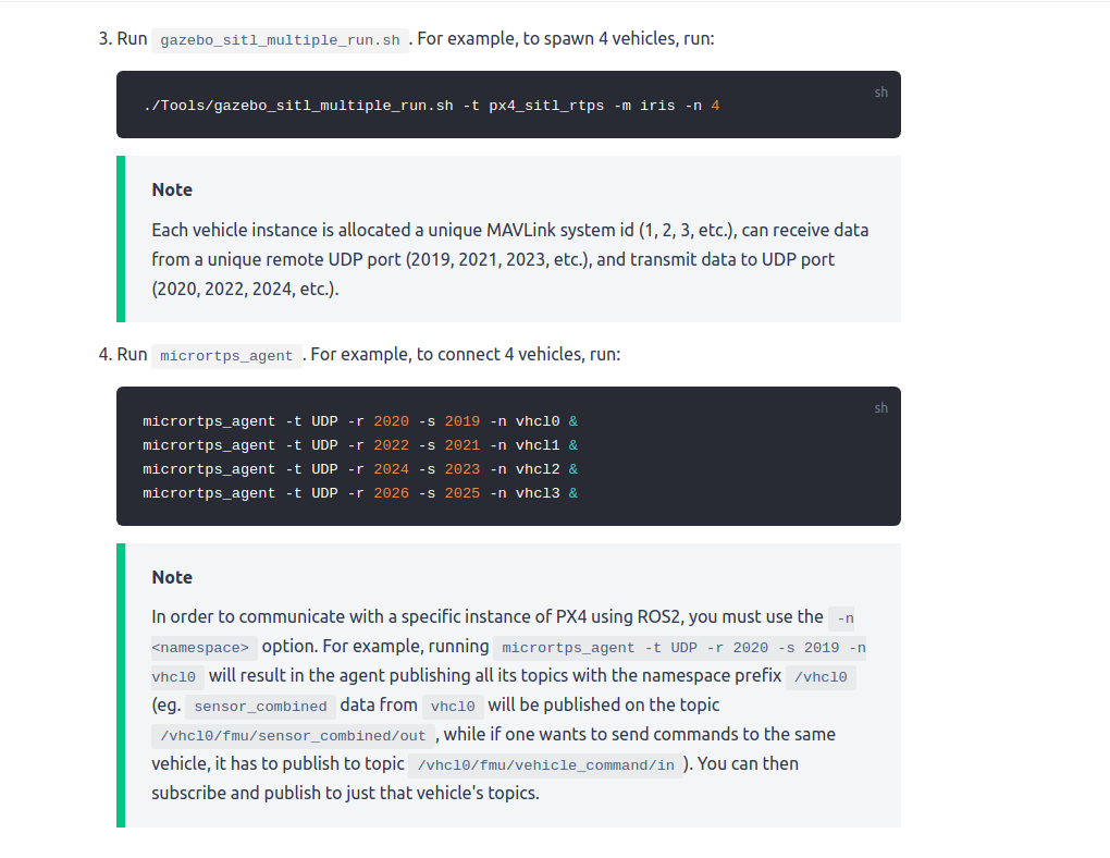 Improve the connection protocol for PX4-SITL over drone exercises for multi-drone exercises ...