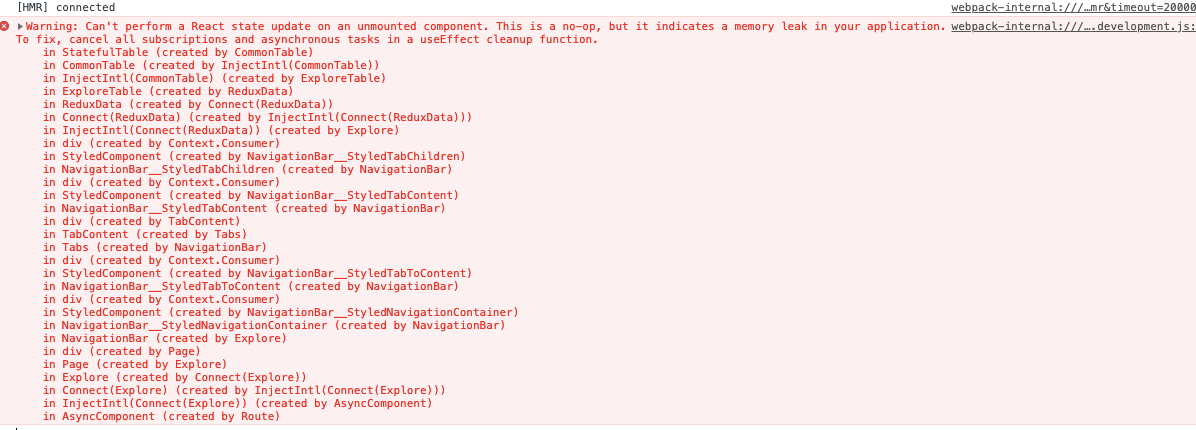 Console Error Thrown When Consuming Stateful Table And Leaving Its Page · Issue 280 · Carbon