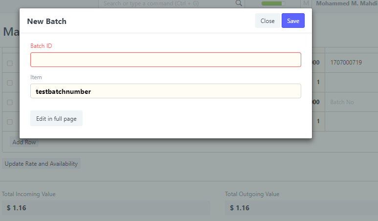 Issue creating new batch number from stock entry forms; autofill OR ...
