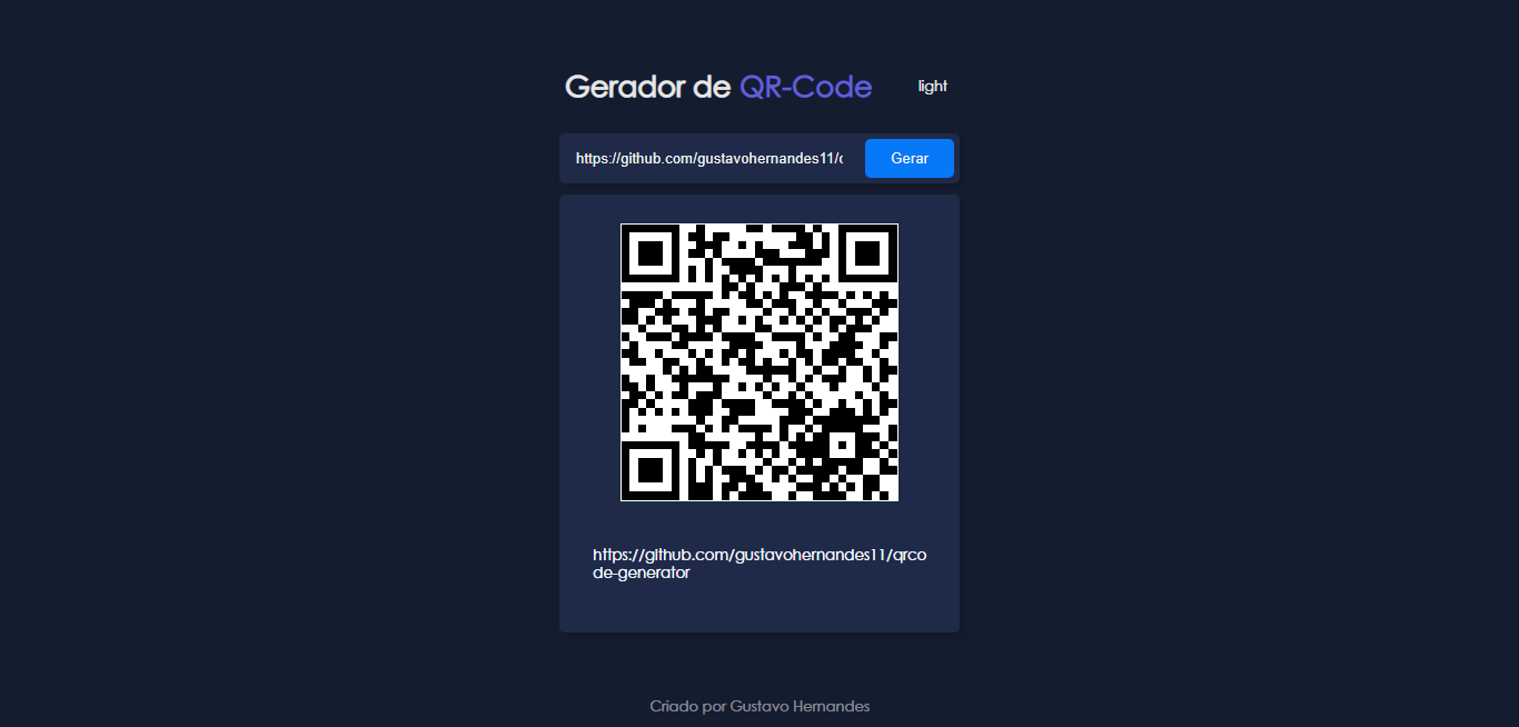 GitHub - gustavohernandes11/qrcode-generator: :heavy_check_mark: Qrcode ...