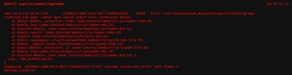 Recent "cannot open shared object file: Permission denied" error · vercel next.js · Discussion ...
