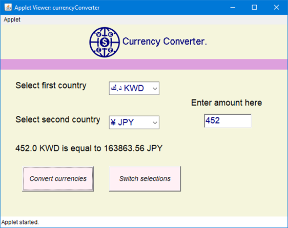 Github Piyushchugeja Currency Converter This Is A Java Applets Based