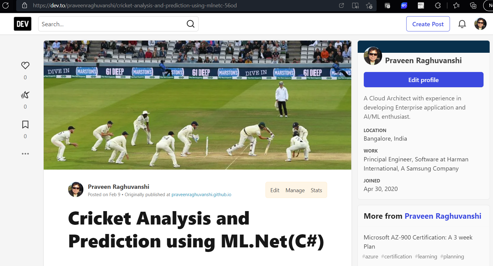 [AMPLIFICATION] - Cricket Analysis and Prediction using ML.Net(C# ...