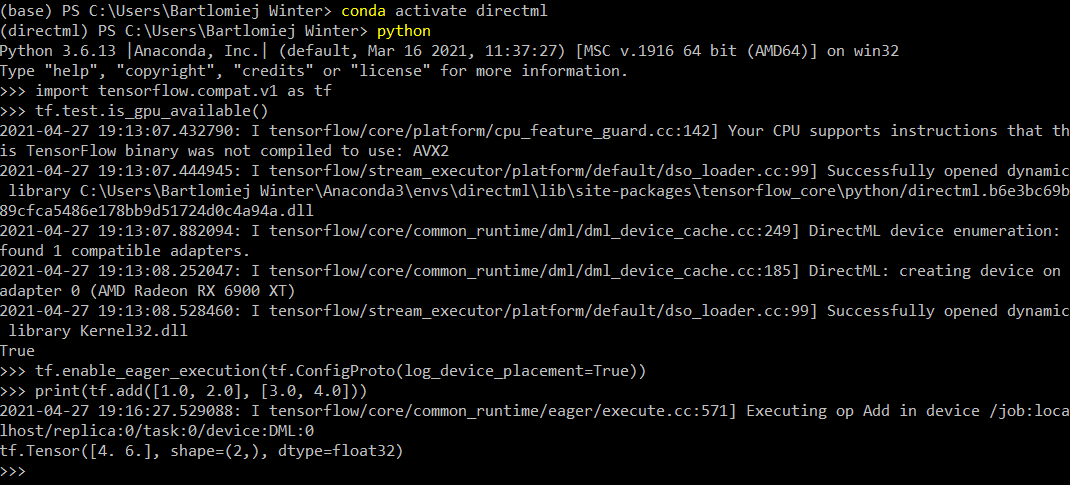 Tensorflow Directml Crashes My Python Session · Issue 111 · Microsoft Directml · Github