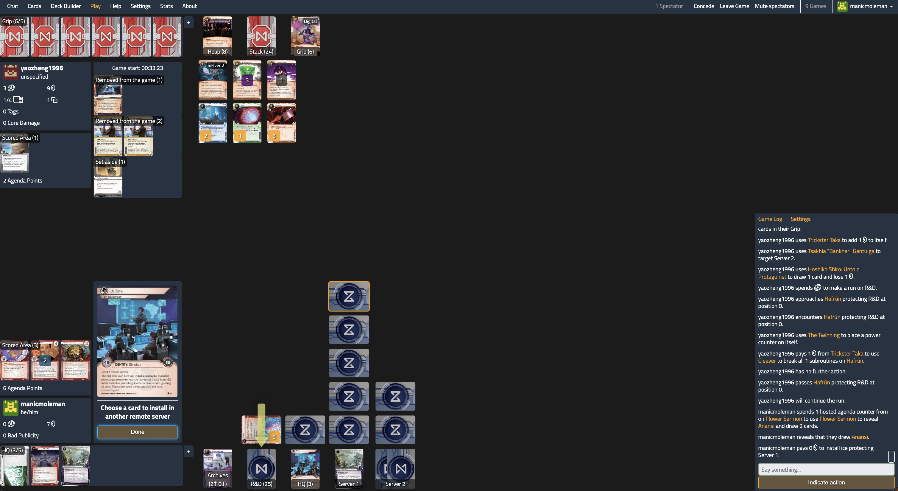 When drawing multiple cards, triggering Jinja City Grid, A Teia cannot install just drawn cards ...