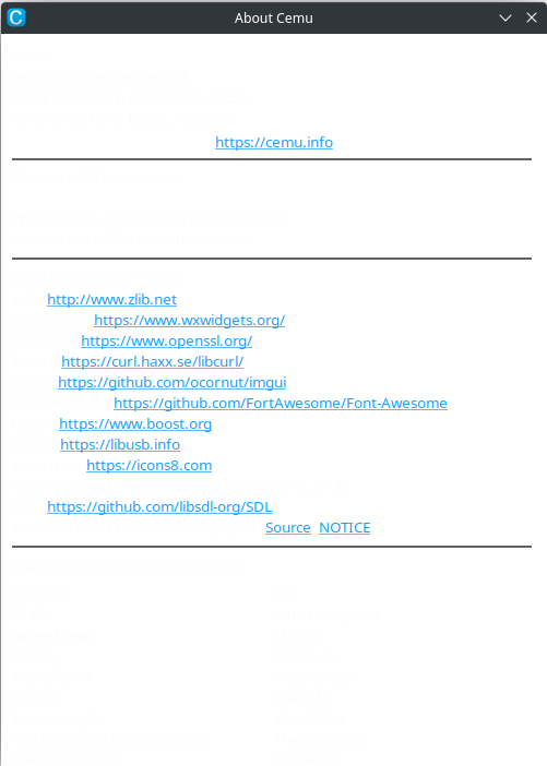 [Linux] Text doesn't display correctly on 'About Cemu' window while using system's Dark theme ...