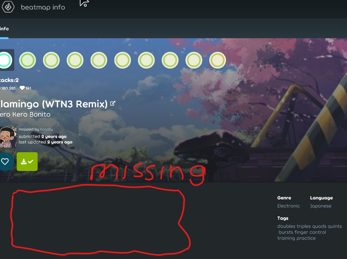 Description Section Of Beatmap Info Is Missing · Issue 22737 · Ppyosu · Github 