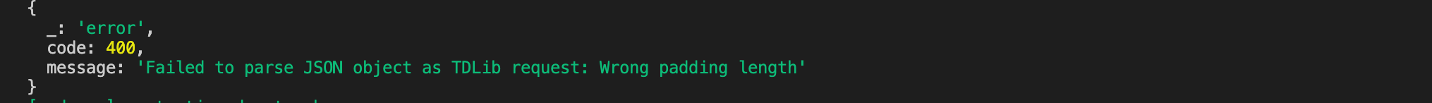 Wrong padding length · Issue #1357 · tdlib/td · GitHub