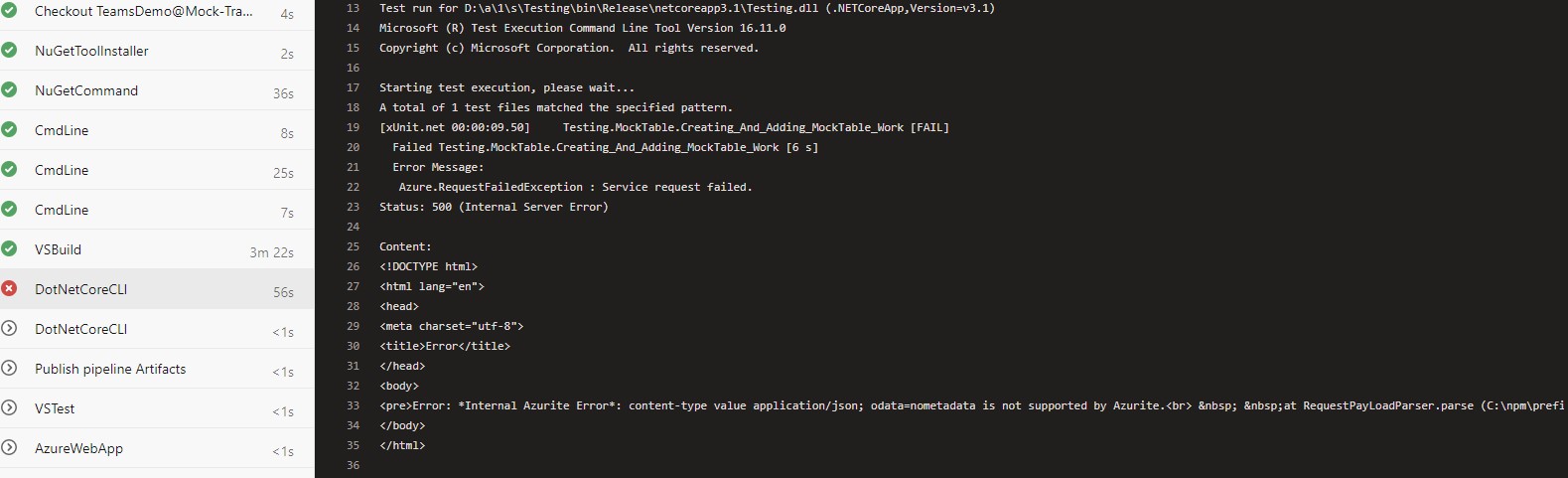 Azurite Table Fails In Pipeline 500 Server Error · Issue 1204 · Azure Azurite · Github