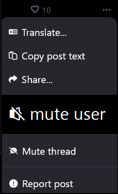 add mute user button to posts · Issue #1017 · bluesky-social/social-app · GitHub