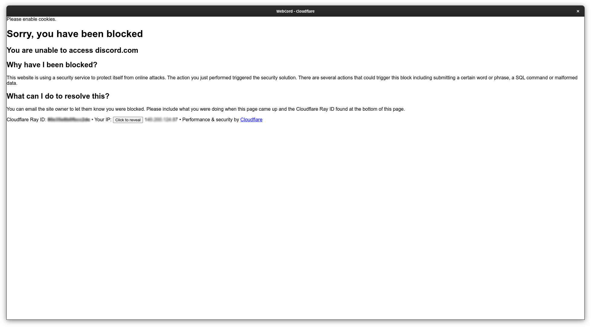 Blocked By Cloudflare · Issue 470 · Spacingbat3 Webcord · Github