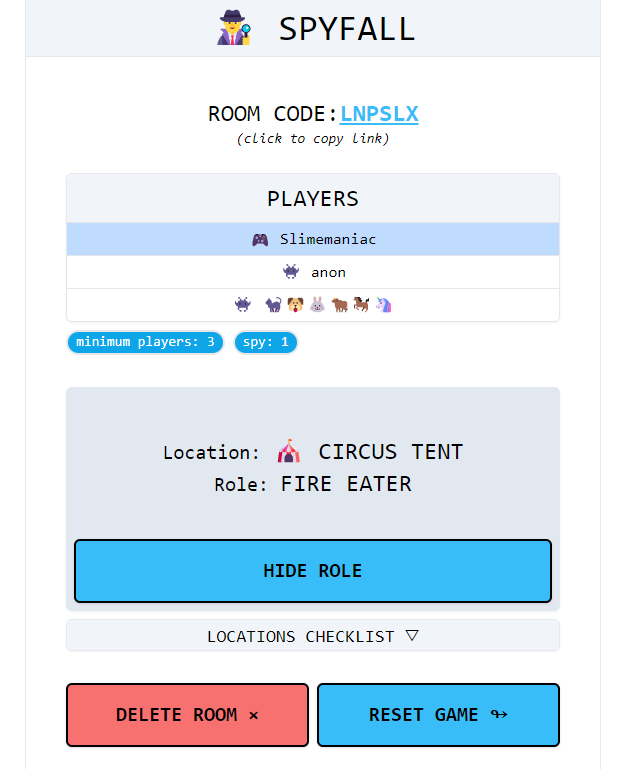 GitHub - Devanshusp/spyfall: Play Spyfall online