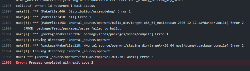 大佬您好，oscam编译错误了 · Issue #494 · immortalwrt/packages · GitHub