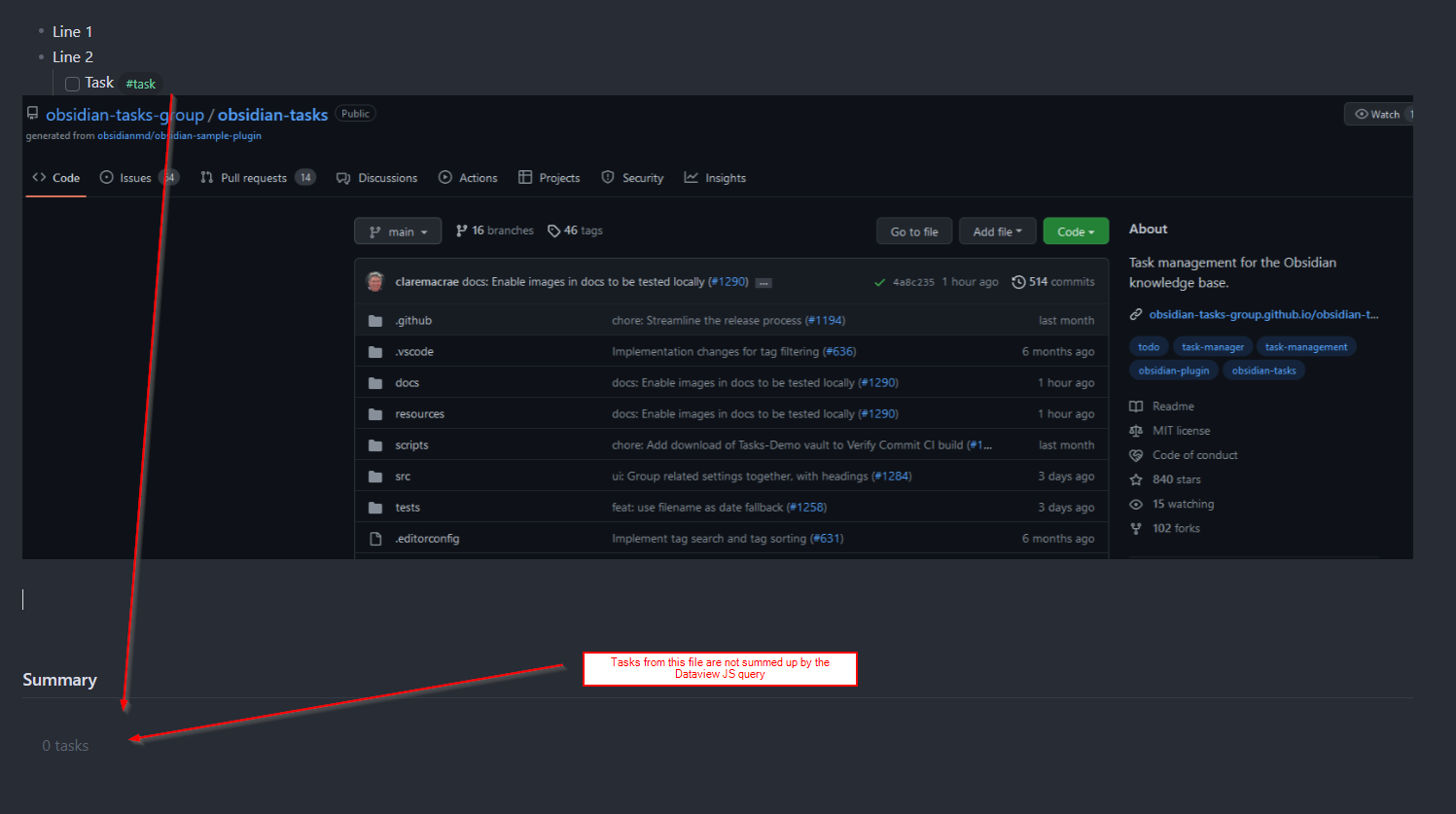 Task tag and image embed link not workking (reason: was a 2-line task, which is not supported ...