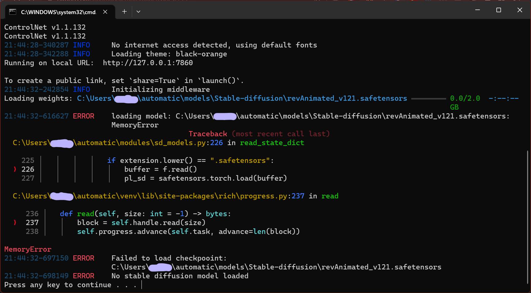 [Issue]: WARNING Checkpoint not found: None · Issue #713 · vladmandic/automatic · GitHub