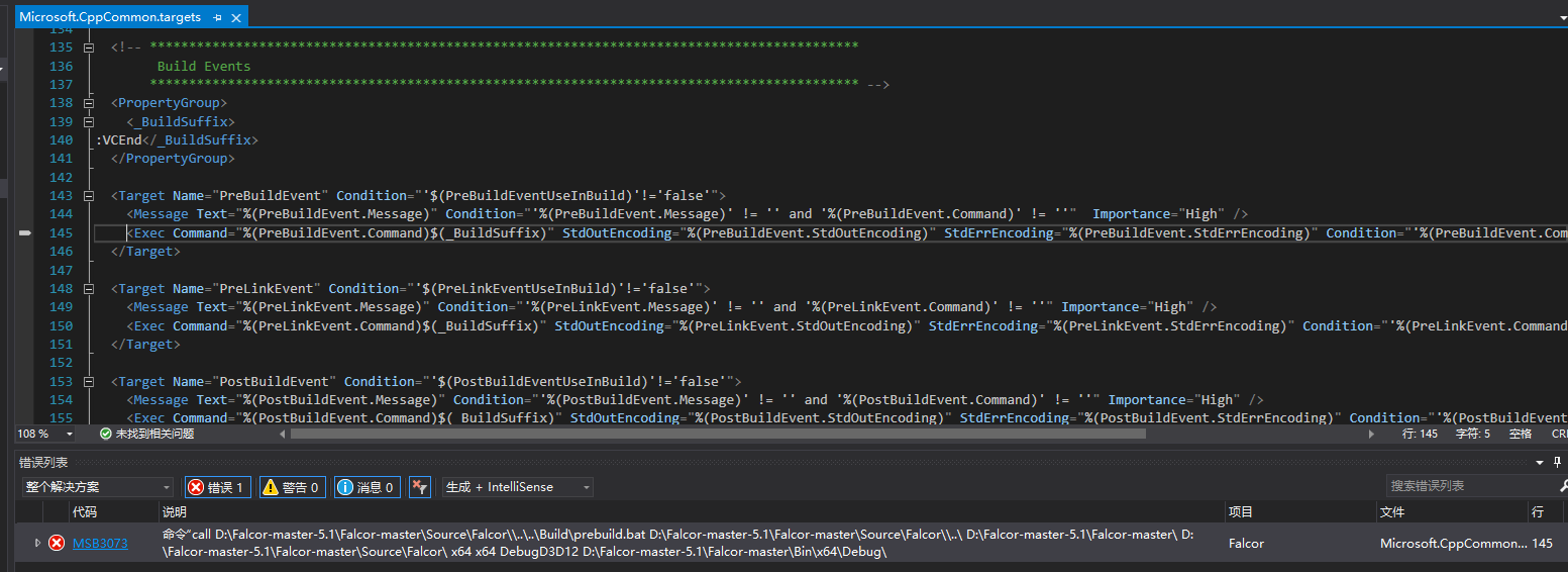 [Compilation problems]Package 'falcor_dependencies' at version '92e35712-windows-x86_64' is ...