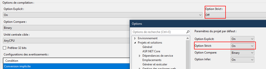 Ignore Option Strict On Defined In Option Settings With Net 5 In Vb 8027