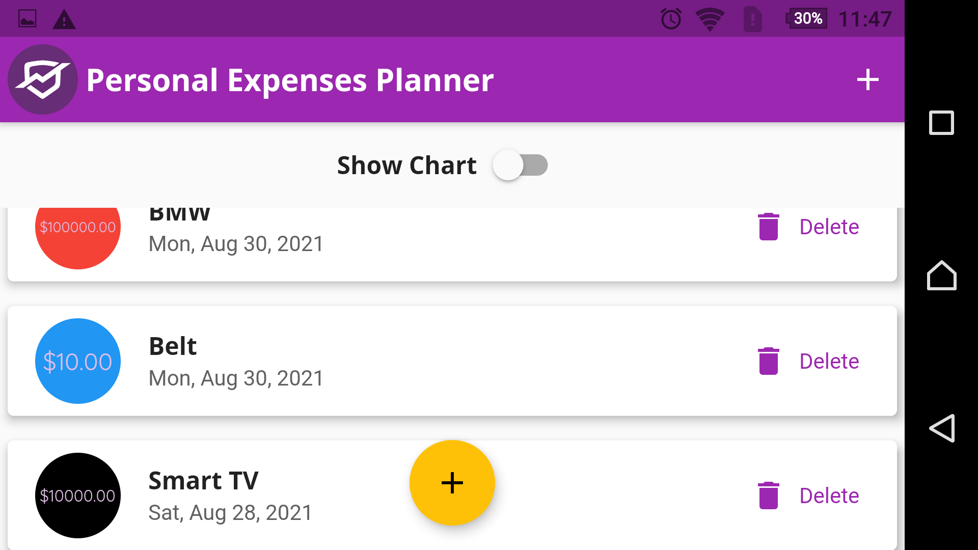 GitHub - PricelessCodes/Expense-Planner-Demo: This project is a starting point for a Flutter ...