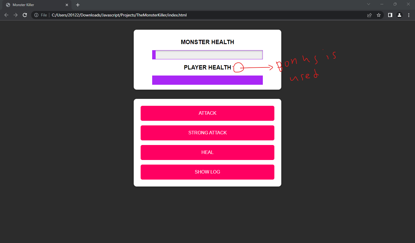 GitHub - PricelessCodes/TheMonsterKiller: Player vs Monster attacking game using Javascript