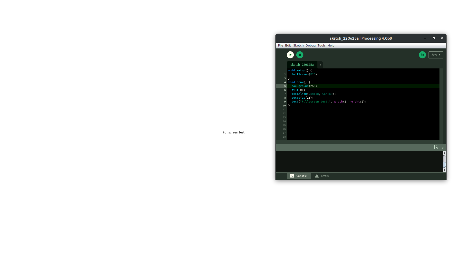 fullScreen() using P2D renderer causes exception Linux (jogamp) · Issue #497 · benfry ...