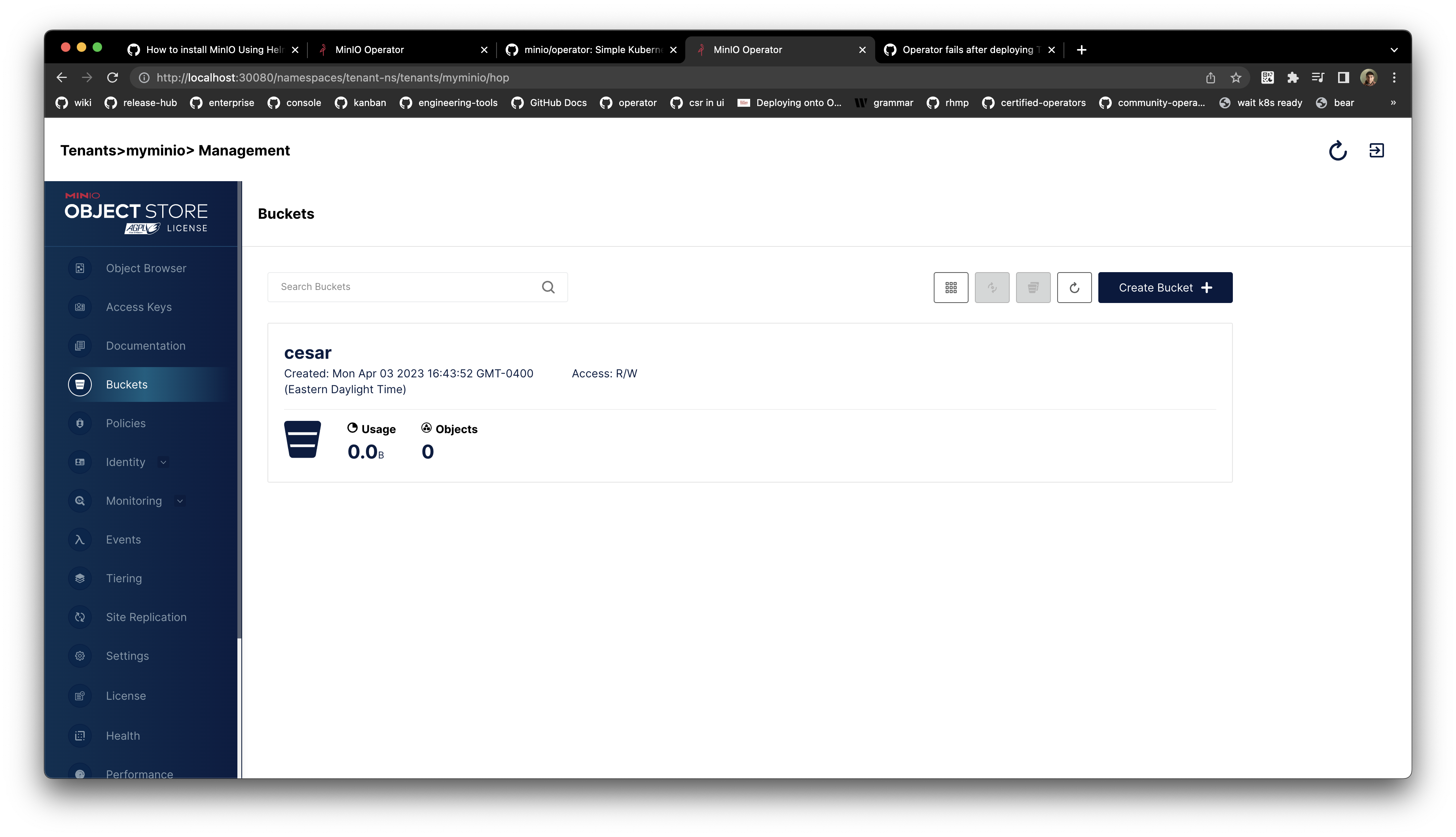 Operator fails after deploying Tenant with buckets to create during provisioning · Issue #1002 ...