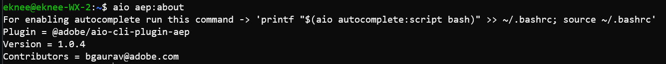 Update aep:about command · Issue #7 · adobe/aio-cli-plugin-aep · GitHub