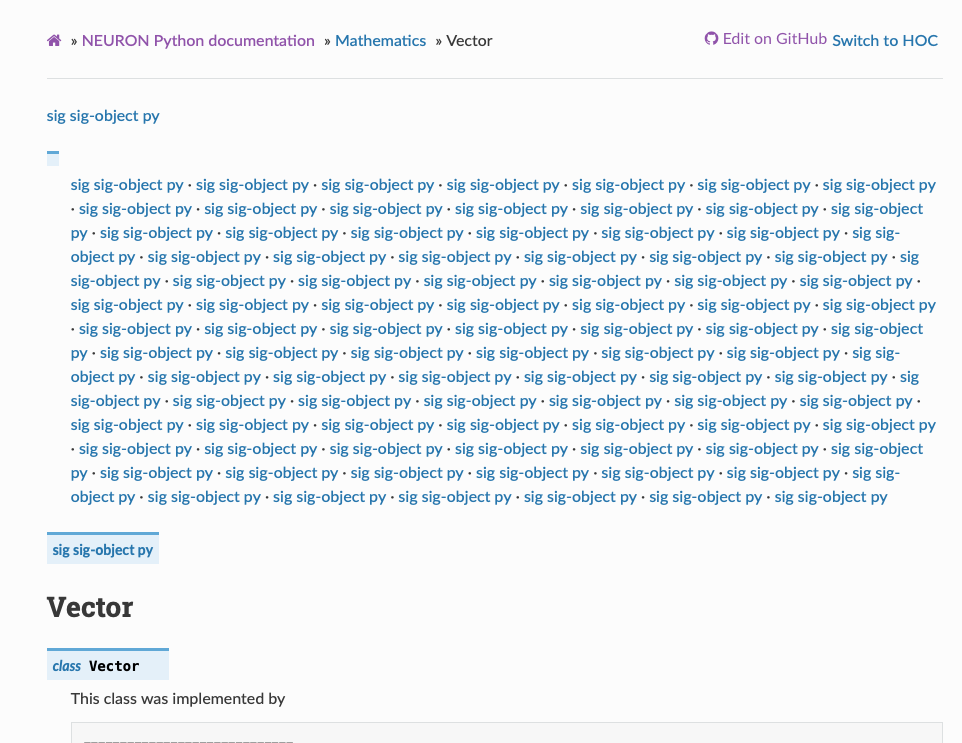 jump table links at the top of documentation broken · Issue #1271 · neuronsimulator/nrn · GitHub