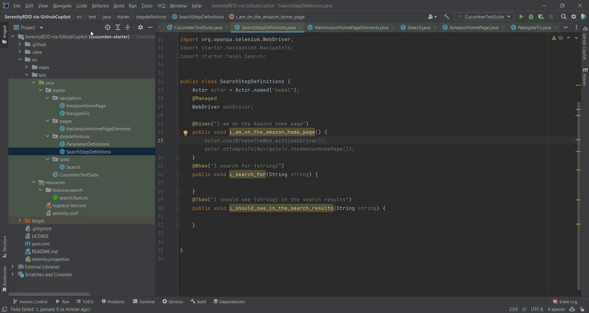GitHub - kemalkagankural/SerenityBDD-viaGitHubCopilot