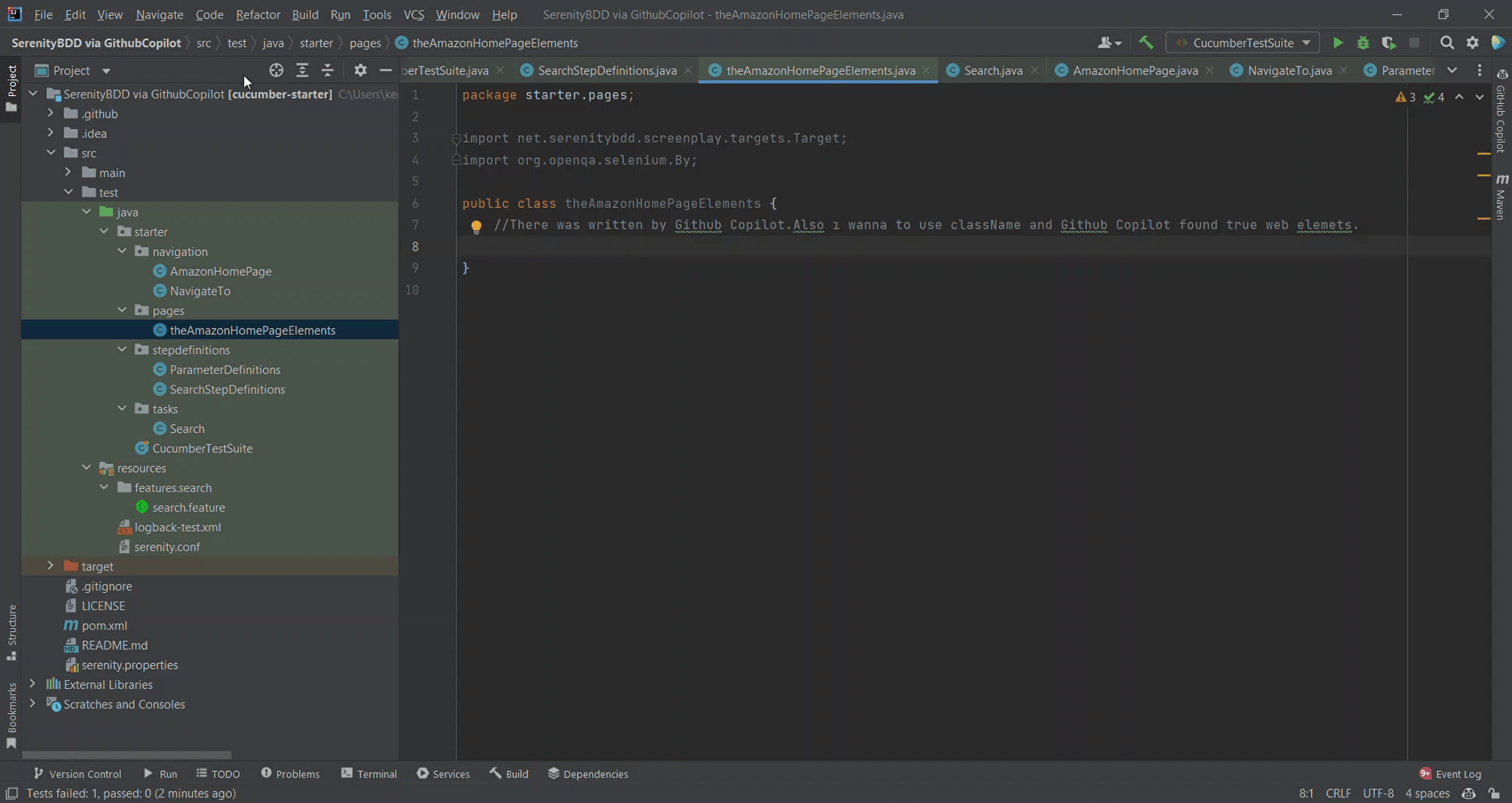 GitHub - kemalkagankural/SerenityBDD-viaGitHubCopilot
