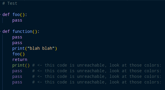 Is there a way to mark code parts as unreachable and gray-out their ...