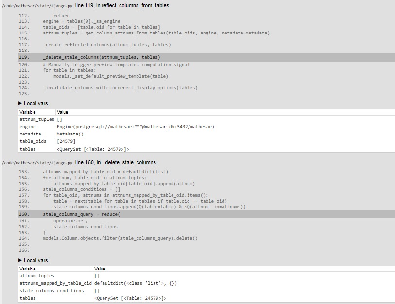 Patch request giving internal server error. · Issue #2179 · mathesar-foundation/mathesar · GitHub