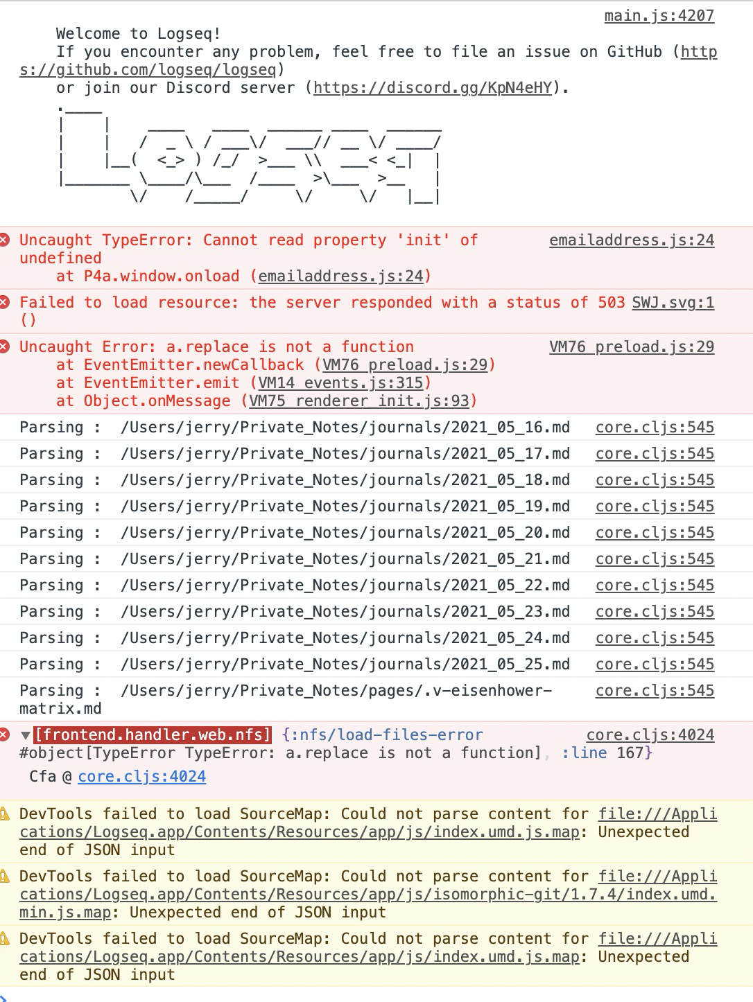 【已解决,流程复现】canary004迁移到010,文件解析出错 · Issue 1980 · Logseqlogseq · Github 6190