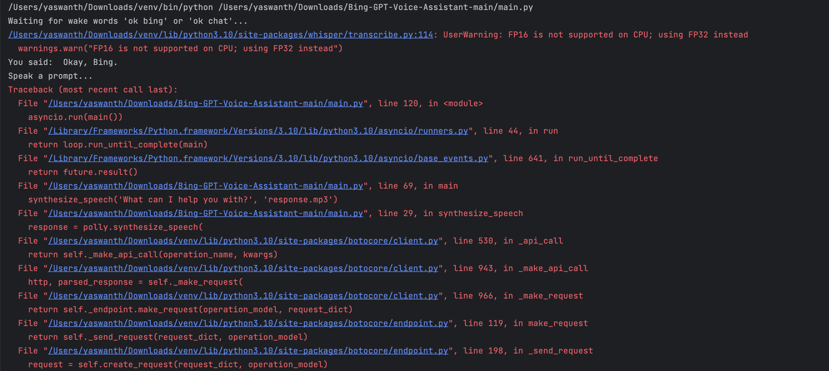 UserWarning: FP16 is not supported on CPU; using FP32 instead warnings.warn("FP16 is not ...
