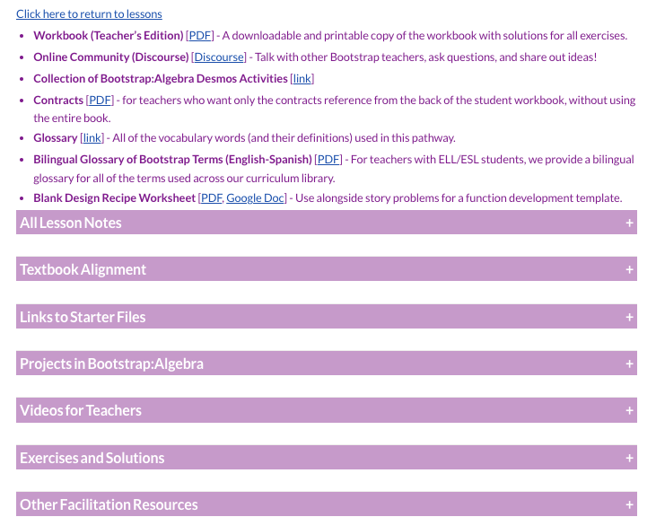 Feedback on collapsing headers branch · Issue #1025 · bootstrapworld/curriculum · GitHub