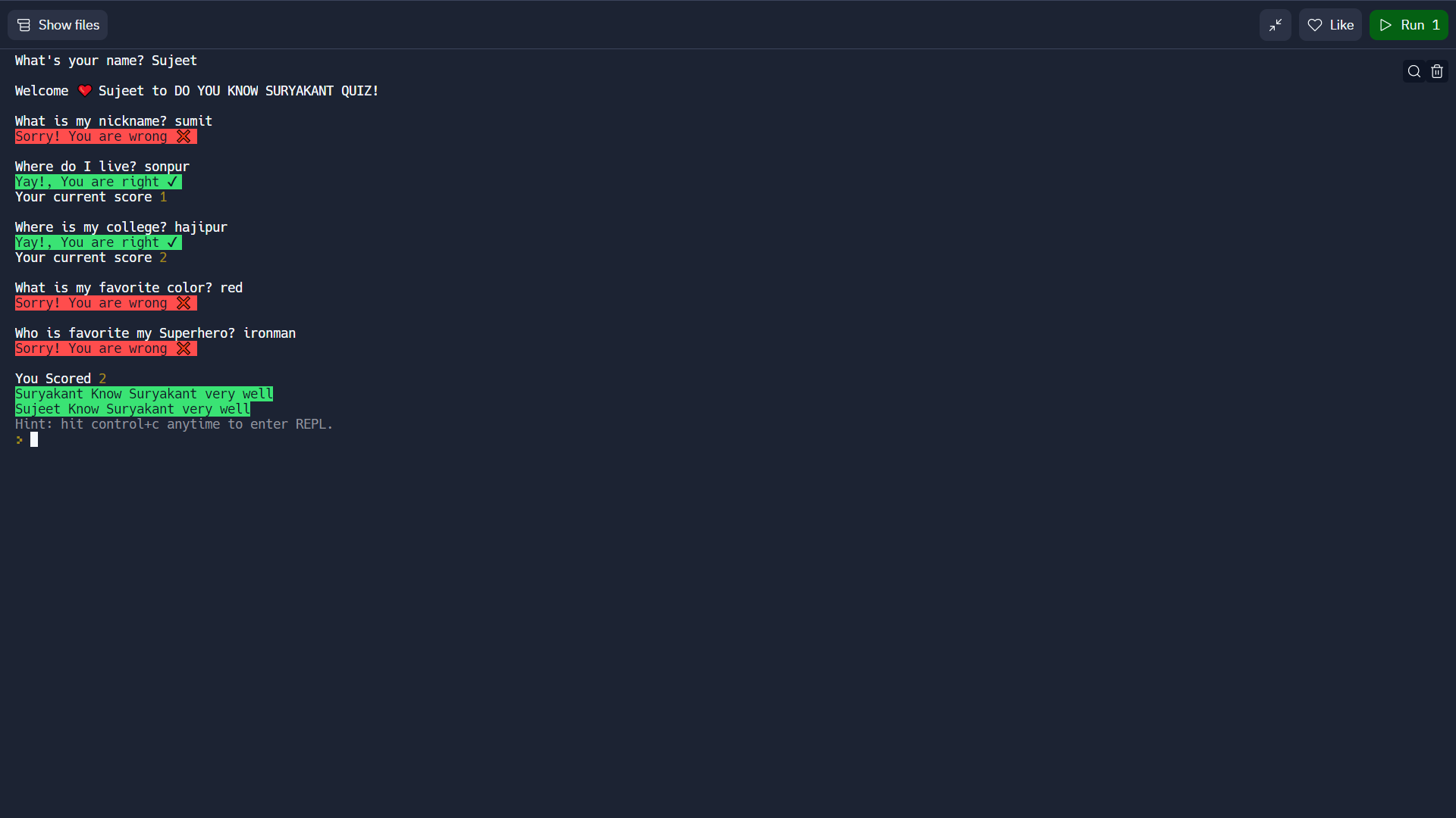 GitHub - IM-Suryakant-Kumar/DoYouKnowMe: A CLI Quiz App to check how well you Know me