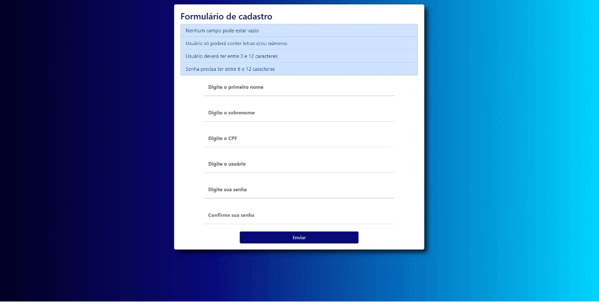 Github Bbml Devformvalidate Validando Um Formulário Utilizando Javascript Puro