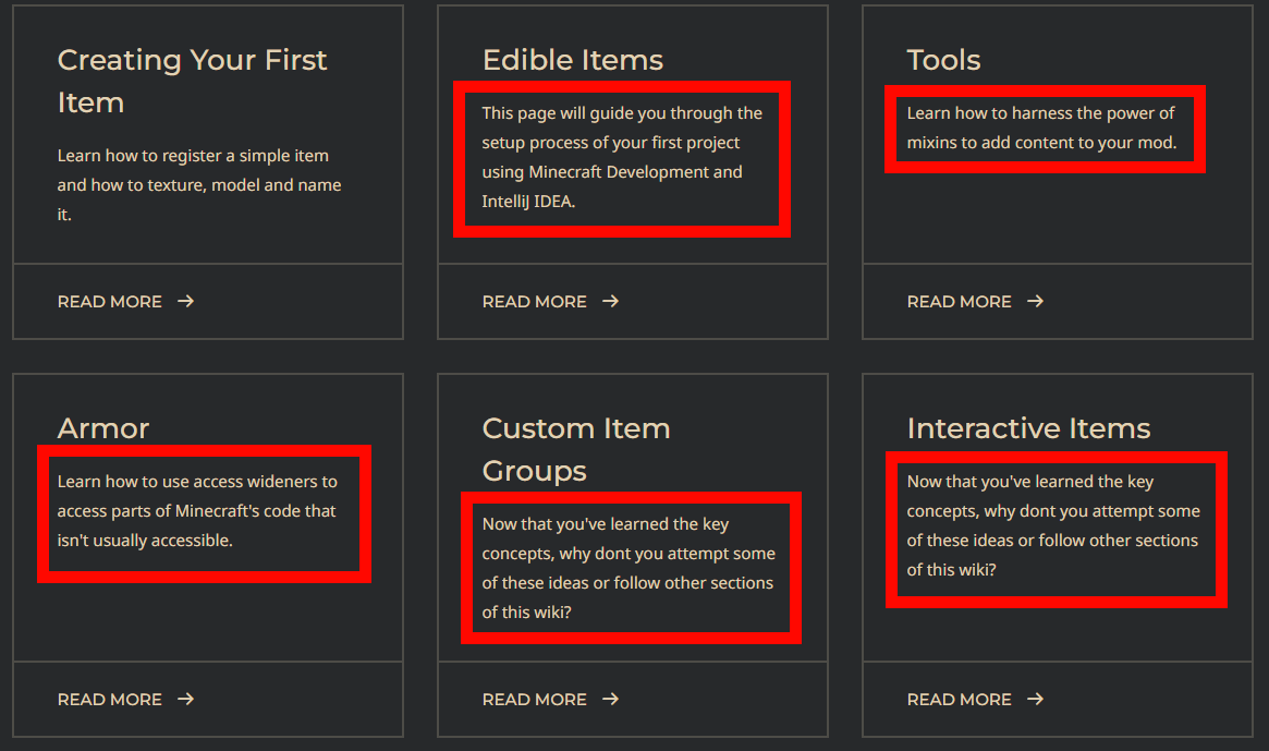 Inconsistency Navigation Description On The Items Page · Issue 31 · Moddedmc Wikifabric 7992