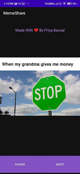 GitHub - priyabnsal/Meme-Share-app